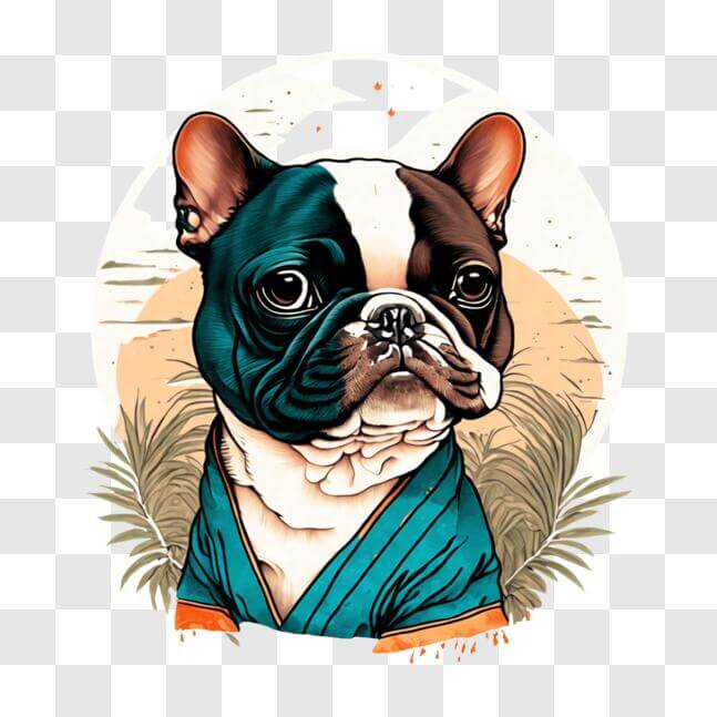 Download Dog in Japanese Kimono PNGs Online - Creative Fabrica