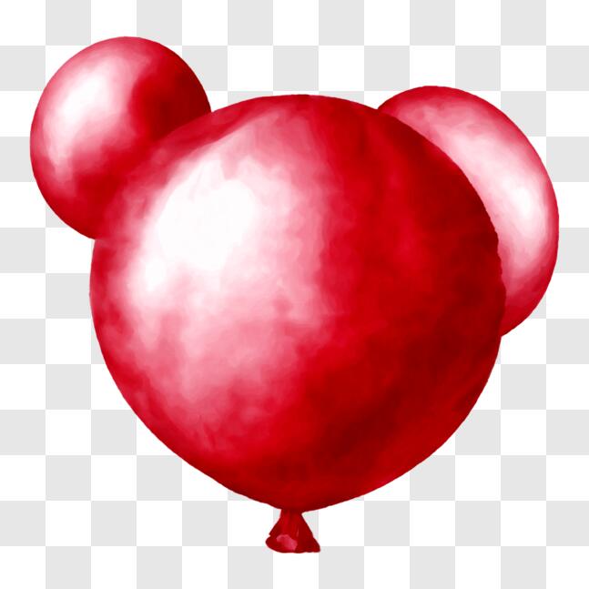 Download Red Balloon with Mickey Mouse Ears PNGs Online - Creative Fabrica