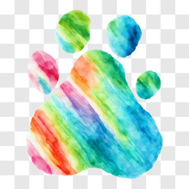 Download Colorful Dog Paw Print Watercolor Artwork PNGs Online ...