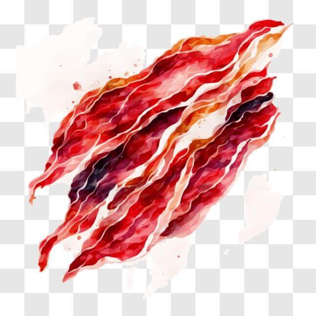 Download Watercolor Painting of Bacon Slices PNGs Online - Creative Fabrica