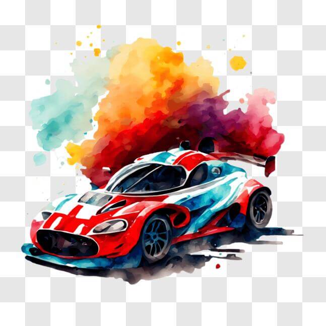 Download Colorful Abstract Race Car Painting PNGs Online - Creative Fabrica