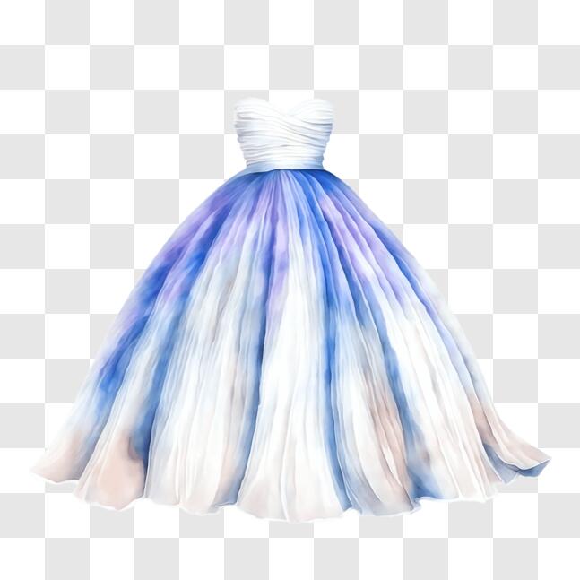 Download Blue and White Ball Gown Floating in the Air PNGs Online ...