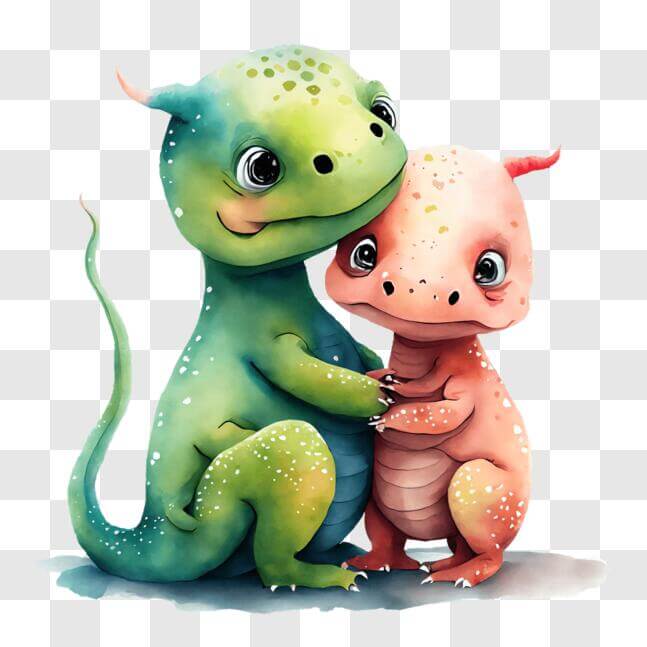 Download Colorful Dinosaurs Hugging Each Other PNGs Online - Creative ...