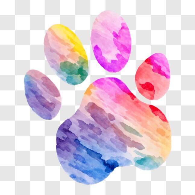Download Colorful Dog Paw Print Watercolor Painting PNGs Online ...