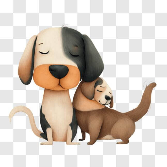 Download Two Dogs Hugging Each Other PNGs Online - Creative Fabrica