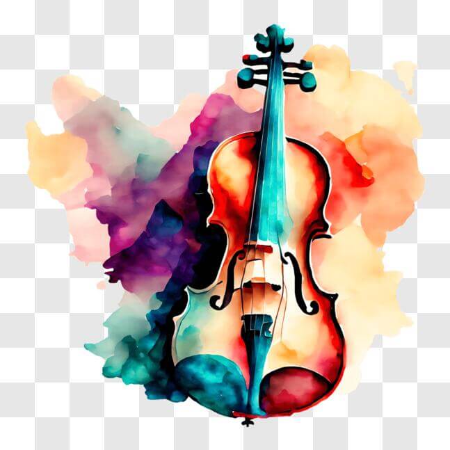 Download Colorful Abstract Violin on a Map Background PNGs Online ...