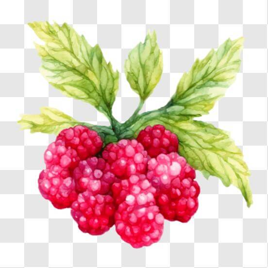 Download Artistic Watercolor Painting of Raspberries PNG Online ...