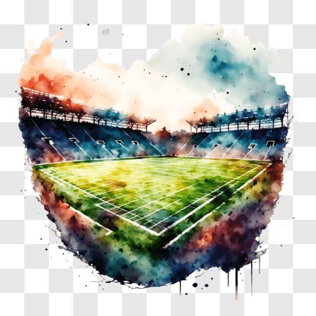 Download Colorful Soccer Field Watercolor Painting for Advertising and ...