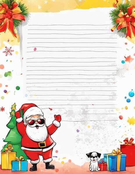 Download Santa Claus with blank paper and gifts Backgrounds Online ...