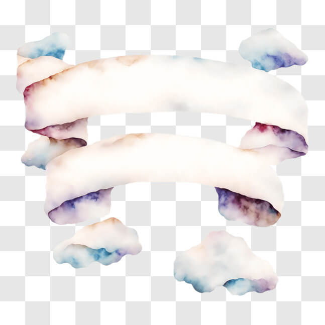 Download Watercolor Banner with Clouds PNGs Online - Creative Fabrica