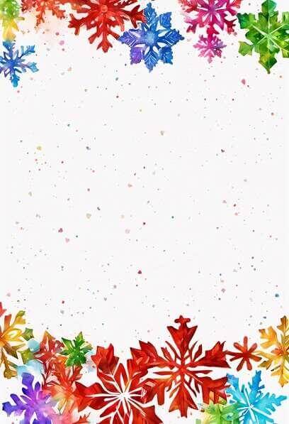 Download Colorful Snowflake Border on White Background Backgrounds ...