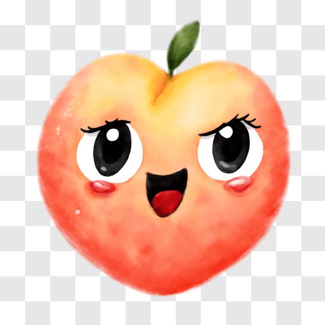 Download Schattige Cartoon Illustratie van een Perzik voor App Iconen ...