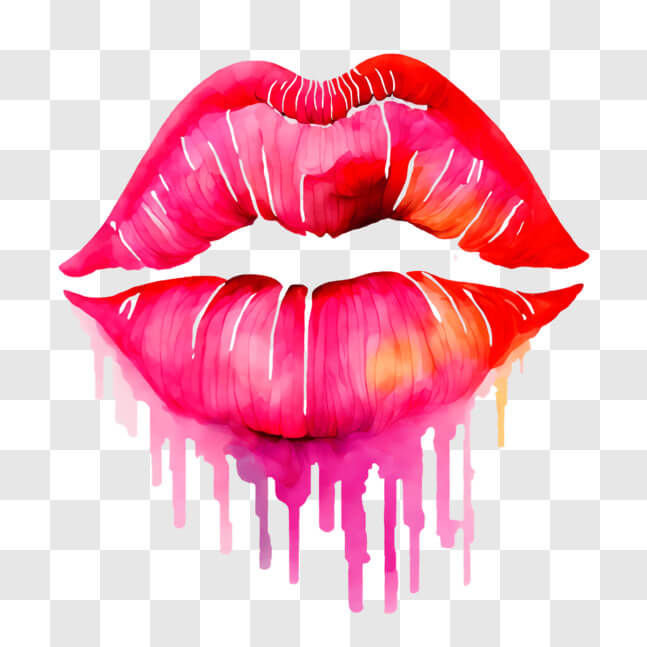 Descarga Ilustración de labios con pintura goteando PNGs En Línea ...