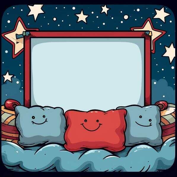 Download Cartoon-style Frame with Pillows and Stars - Background Image ...