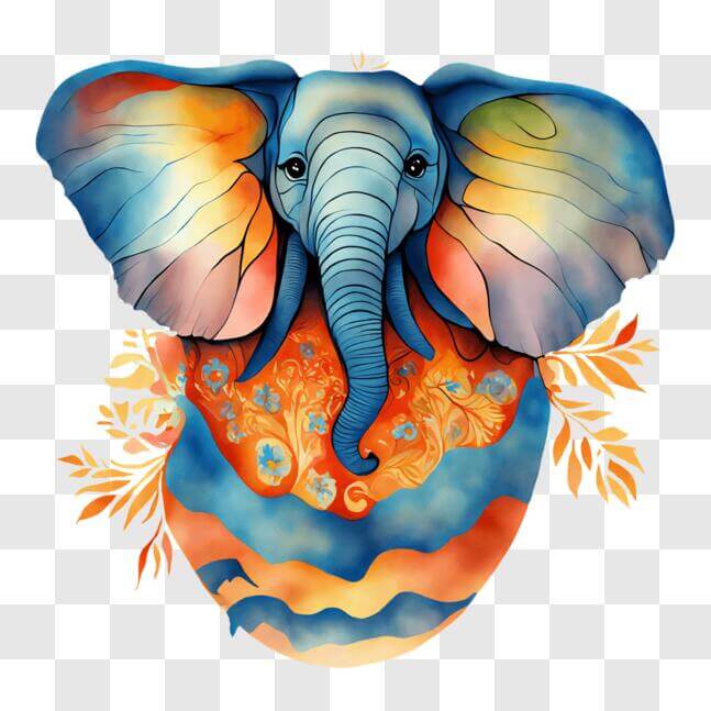 Download Kleurrijke Olifant met Decoratief Ei - Stockfoto PNG online op ...