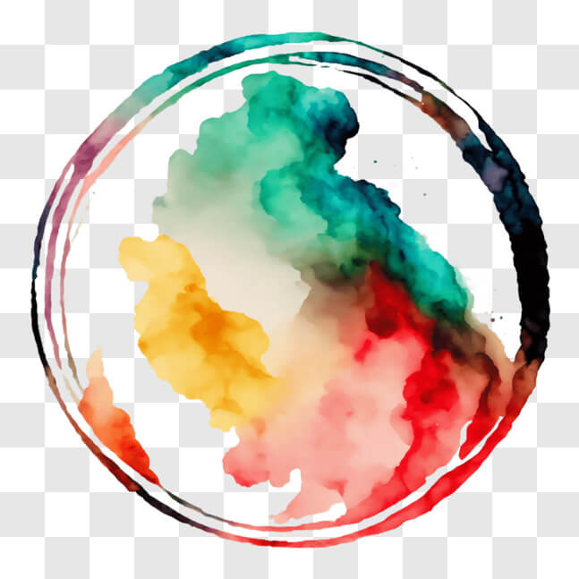 Download Colorful Watercolor Circle Logo PNGs Online - Creative Fabrica
