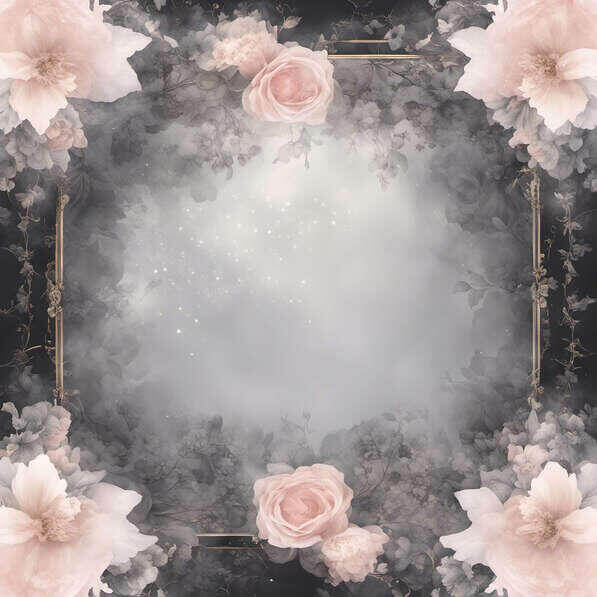 Download Floral Frame with Pink Roses and Fog Background Backgrounds ...