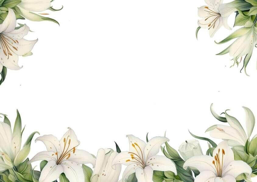 Download White Lily Frame for Wedding Invitations and Greeting Cards ...