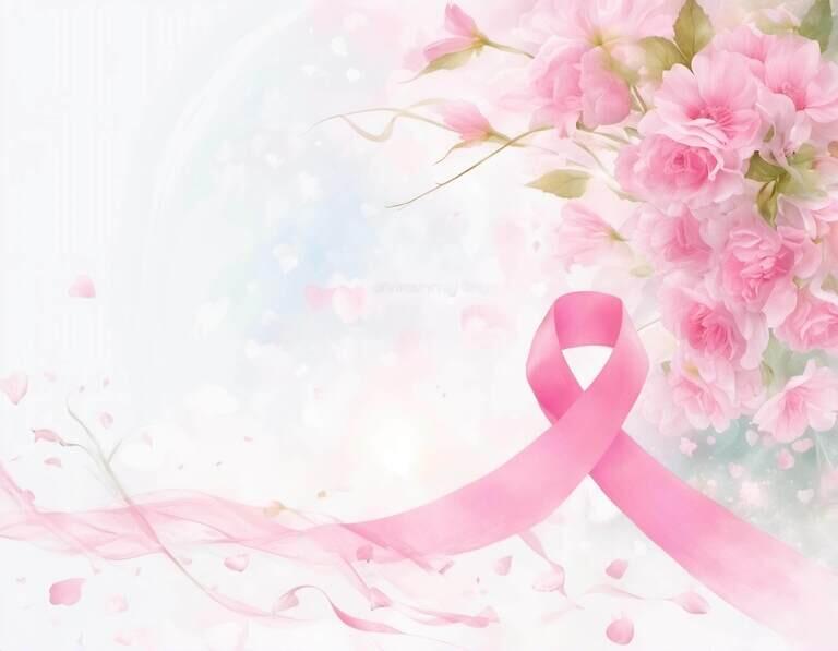 Download Breast Cancer Awareness Ribbon with Flowers Backgrounds Online ...