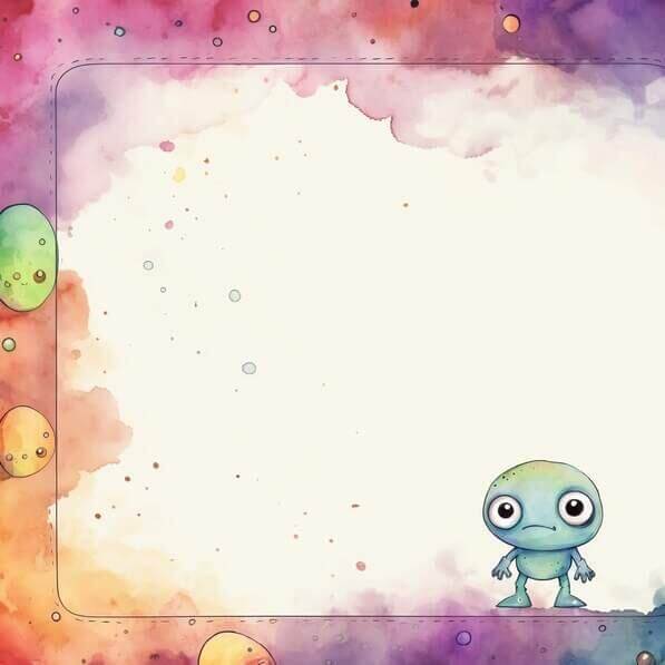 Download Colorful Frame with Alien Backgrounds Online - Creative Fabrica
