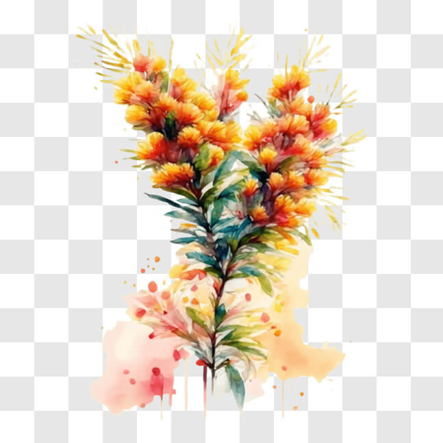Download Orange and Yellow Flower Watercolor Painting PNGs Online ...