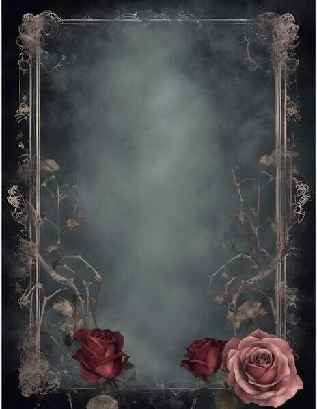 Download Creepy Black Frame with Roses and Vines Backgrounds Online ...