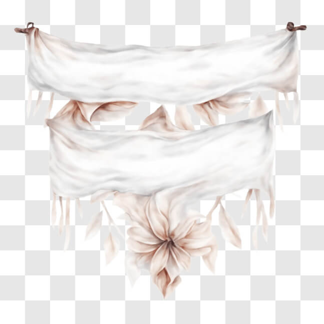 Download White Floral Banners Hanging From Ceiling PNGs Online ...