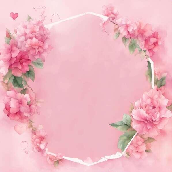Download Pink Floral Octagon Frame Background Backgrounds Online ...