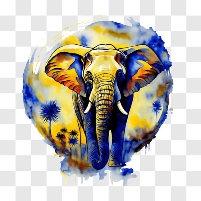 Download Colorful Elephant in a Circle PNGs Online - Creative Fabrica