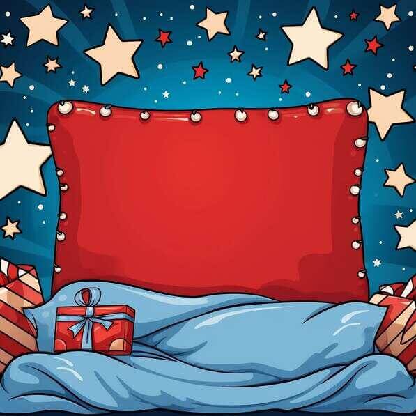 Download Cartoon Bed with Red Pillows and Stars Background Backgrounds ...