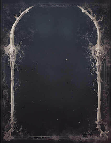 Download Ornate Frame with Skeletons and Vines on a Dark Background ...