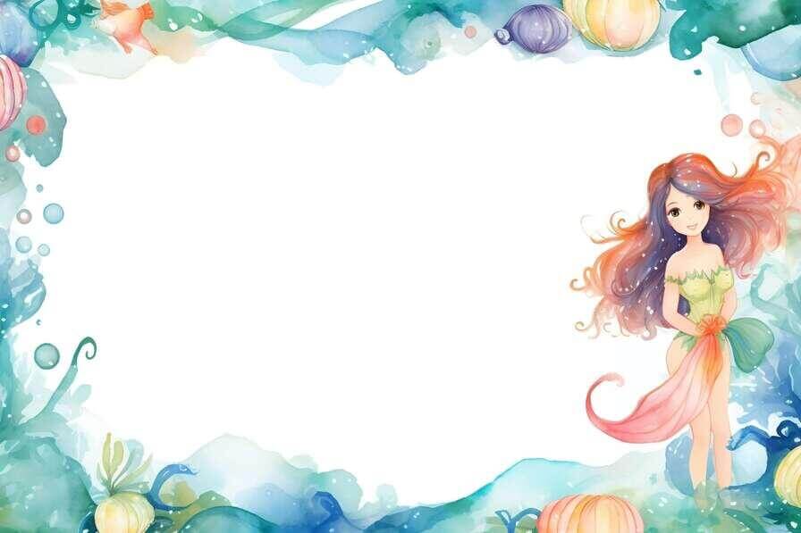 Download Adorable Mermaid Watercolor Frame for Various Occasions ...