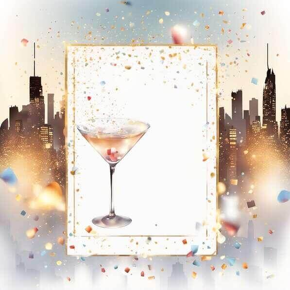 Descarga Marco de copa de martini vacía con fondo de confeti Fondos En ...