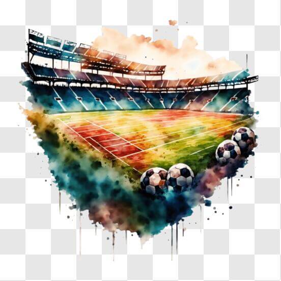 Download Vibrant Rugby Ball Splashed with Watercolor Paint PNG Online ...