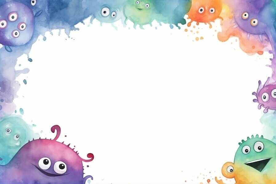 Download Colorful Cartoon Monster Frame Backgrounds Online - Creative ...
