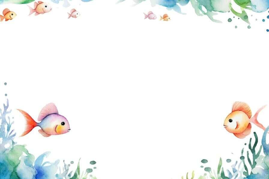 Download Watercolor underwater scene with fish and plants Backgrounds ...