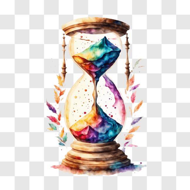 Download Colorful Hourglass Artwork PNG Online - Creative Fabrica