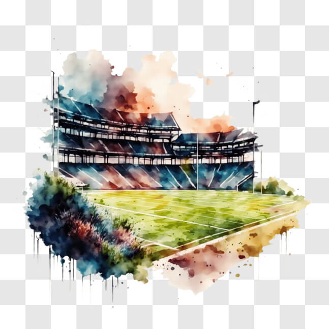 Download Watercolor Painting of New York Giants Stadium PNGs Online ...