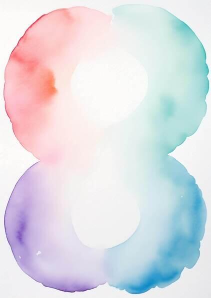 Download Colorful Watercolor Painting of Number Eight Backgrounds ...