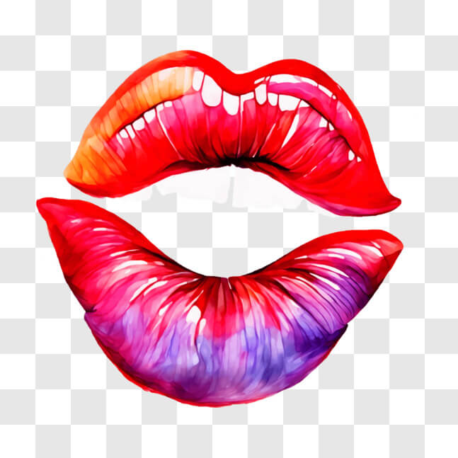 Download Colorful Lips with Lipstick or Lipgloss PNGs Online - Creative ...