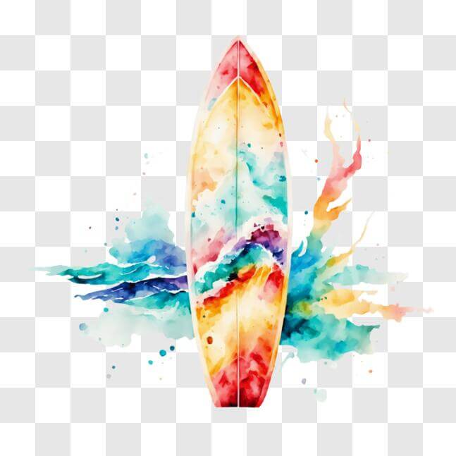Download Passion for Surfing - Colorful Surfboard with Water Splashes ...