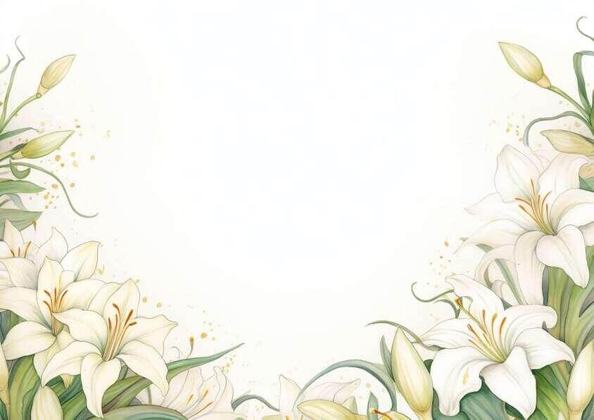 Download Elegant White Lily Frame for Wedding Invitations and Floral ...