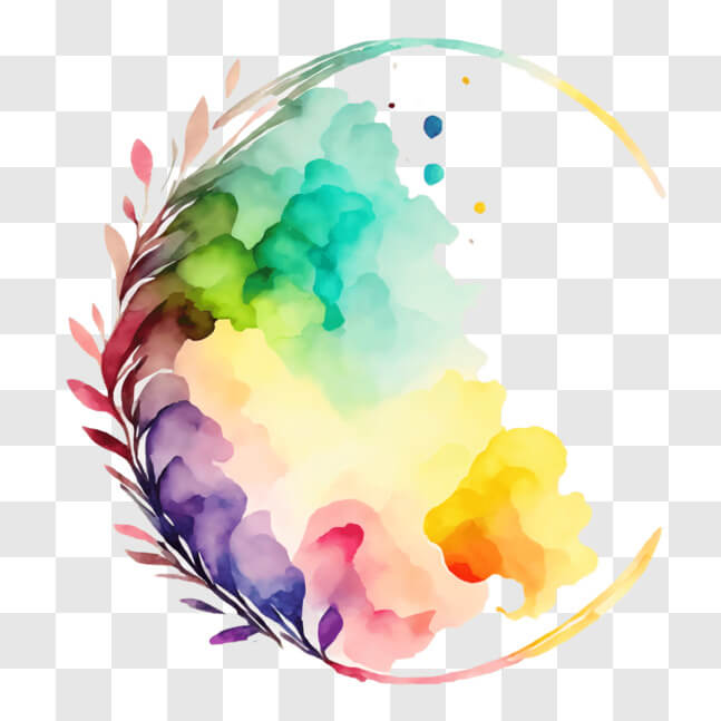 Download Colorful Circle with Leaves and Flowers - Inspirational Design ...