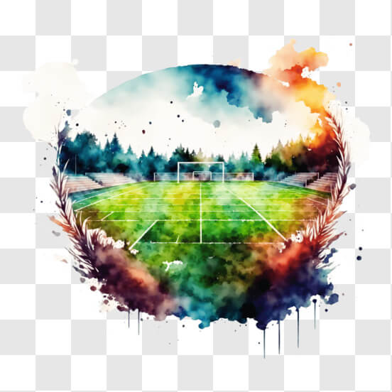 Download Abstract Painting of Soccer Field with Colorful Paint Splashes ...