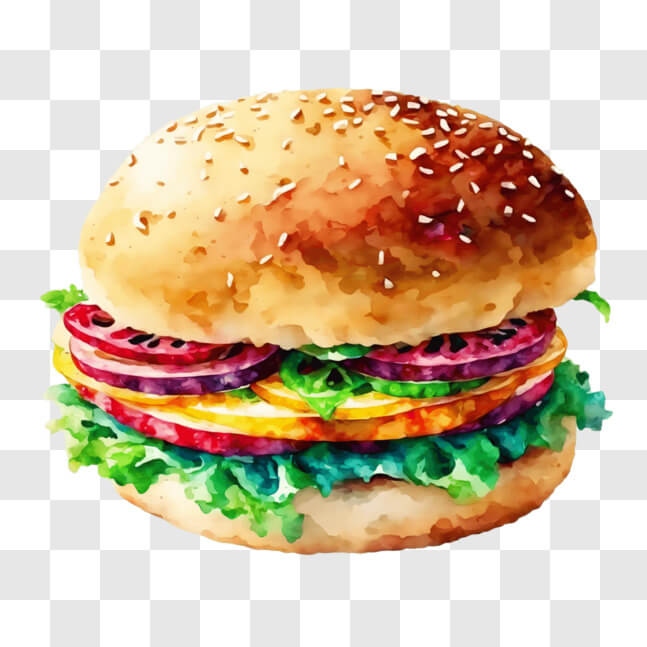 Download Delicious Open-Faced Burger with Various Toppings and ...