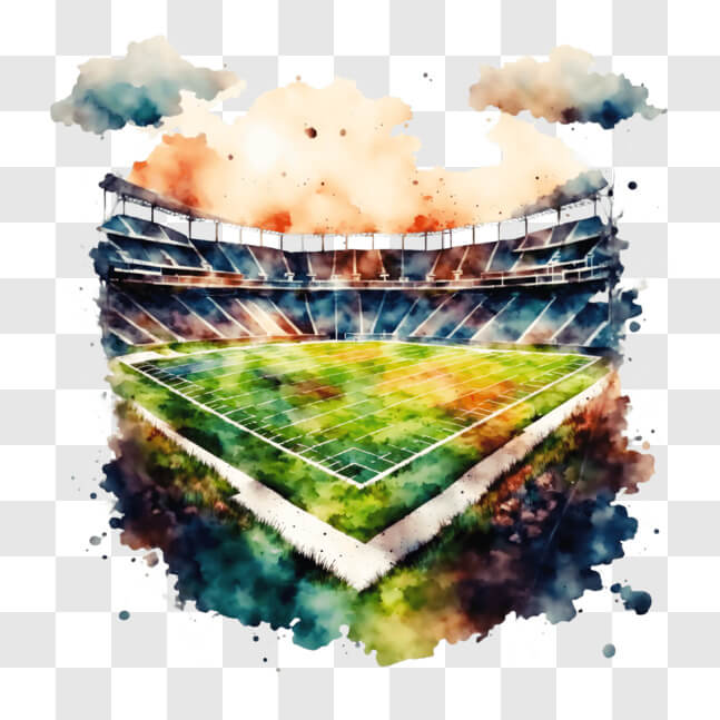 Download Abstract Football Stadium Painting with Watercolor Background ...