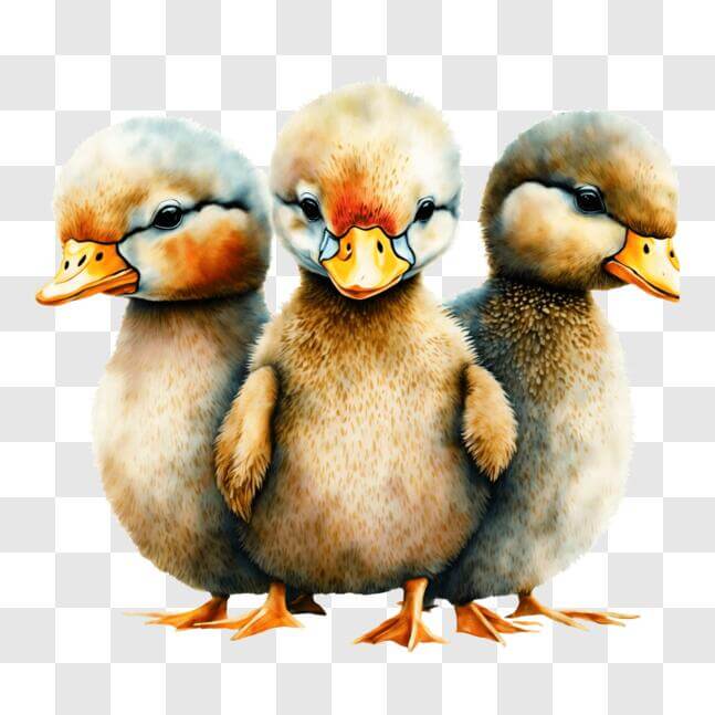 Download Cute Ducks Standing Together PNG Online - Creative Fabrica