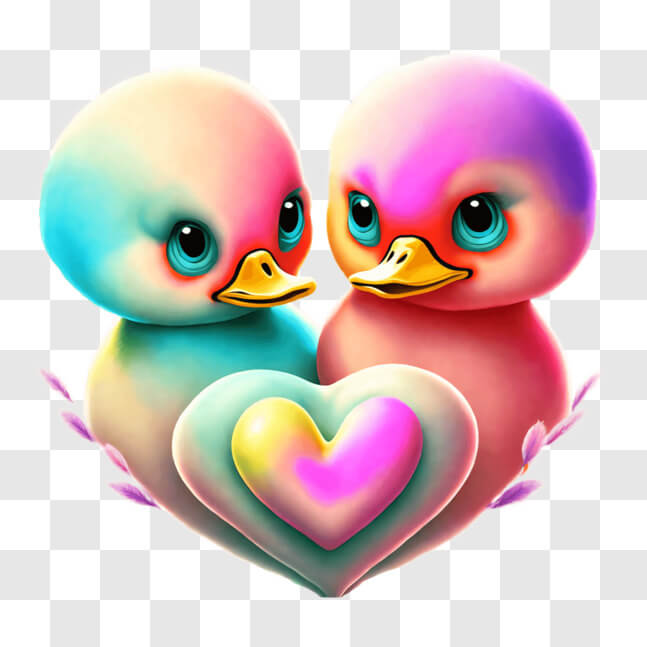 Descarga Patos Coloridos Enamorados Rodeados de un Marco en Forma de ...