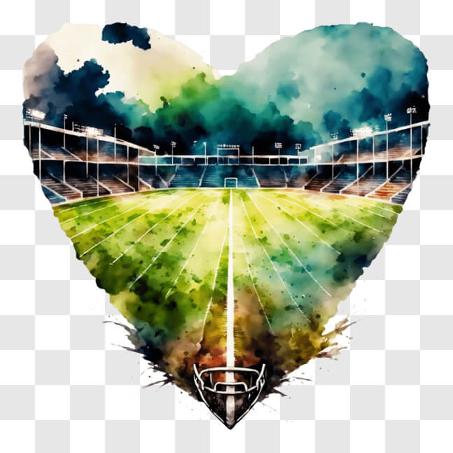 Download Heart-shaped Football Stadium in Watercolor PNGs Online ...