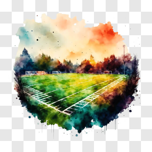 Download Abstract Painting of Soccer Field with Colorful Paint Splashes ...